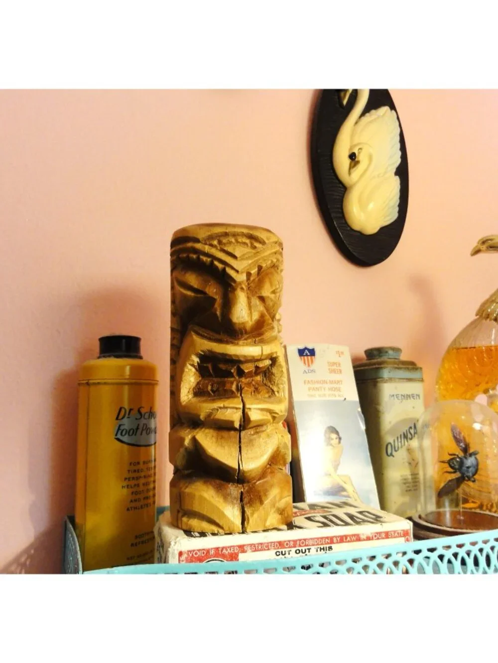 Vintage | Other | Vintage Hawaiian Hand Carved Wood Tiki Statue Maui ...